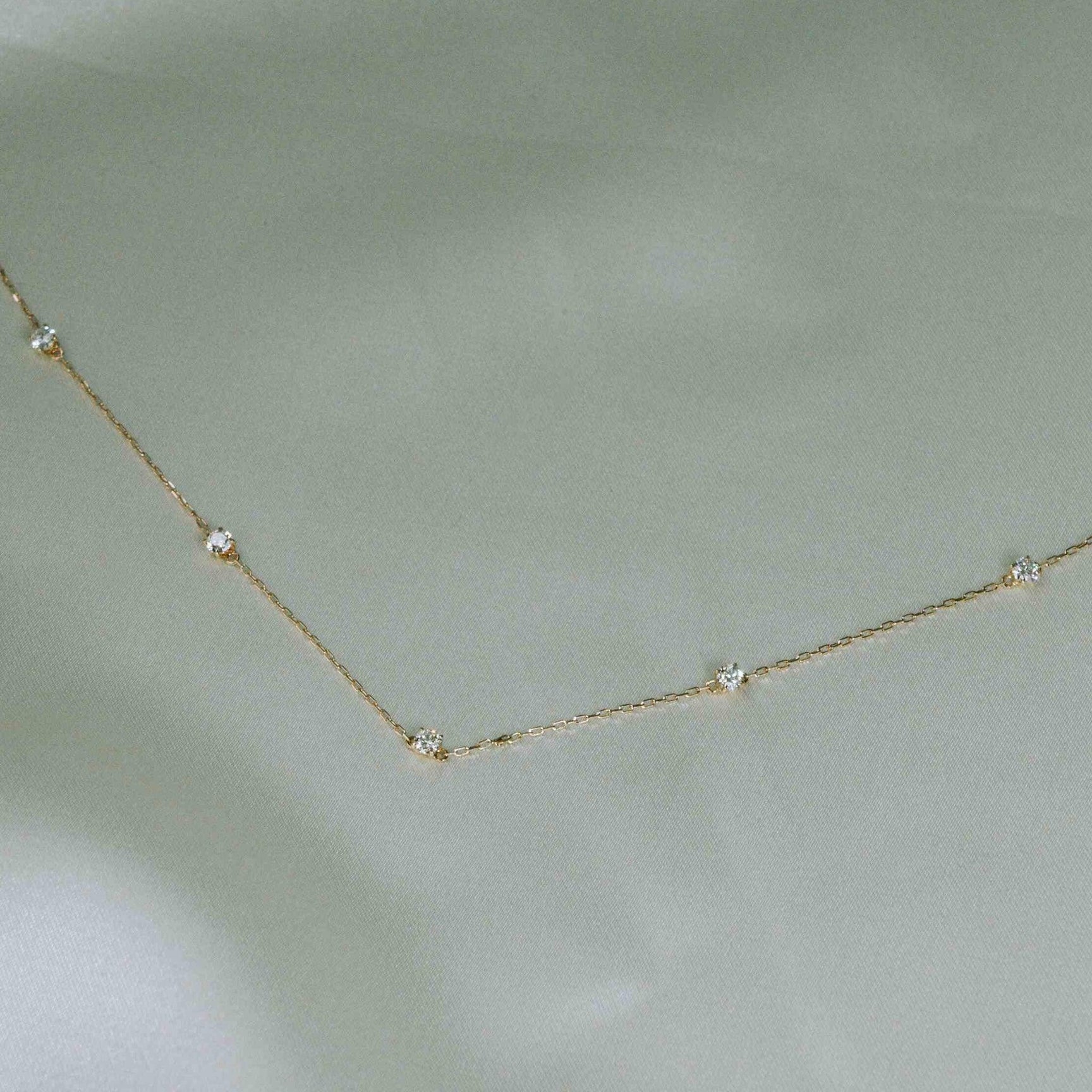 Halskette Empower Choker 14K Gold, Labor-Diamanten – Mooja Studio